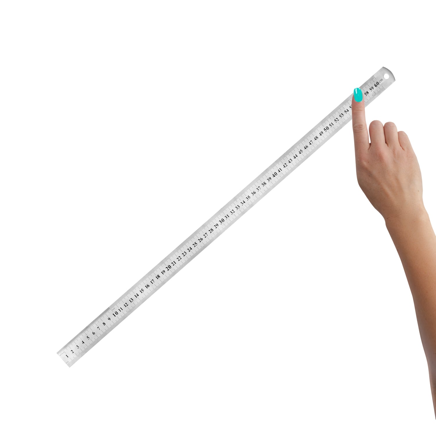 60cm Metal Edge Ruler | 24 inch | Stainless Steel | Peel & Stick Hub